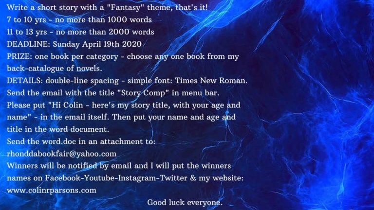 Author Colin Parsons Runs A Short Story Competition – For Reading Addicts